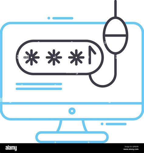 Password Phishing Line Icon Outline Symbol Vector Illustration Concept Sign Stock Vector