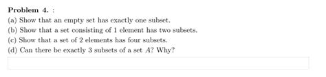 Solved Problem 4 A Show That An Empty Set Has Exactly