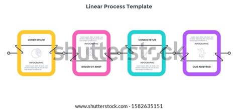 Flow Chart 4 Rectangular Elements Connected Stock Vector Royalty Free 1582635151 Shutterstock