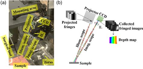 A Experimental Setup Of The 3 D Endoscopic Imaging System On A