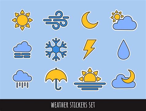 Premium Vector Vector Cute Weather Sticker With A White Stroke On A