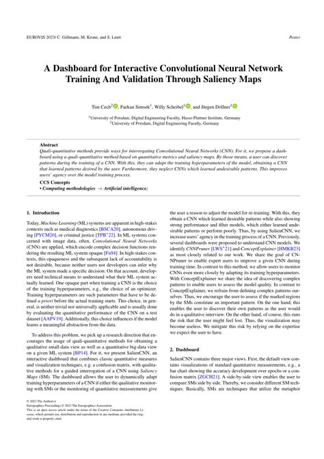 Pdf A Dashboard For Interactive Convolutional Neural Network Training And Validation Through