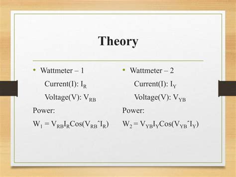 Three Phase Power Measurement Using 2 Wattmeter Pptx