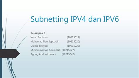 Subnetting Ipv4 Dan Ipv6 PPTX