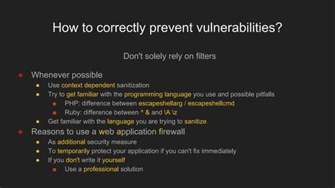 Bypassing Web Application Firewalls And Other Security Filters Ppt