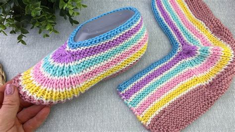 ИЗ ОСТАТКОВ ПРЯЖИ СУПЕР красивые и ПРОСТЫЕ следки НА ДВУХ СПИЦАХ мастер класс Youtube