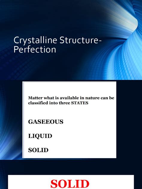Crystalline Structure Perfection 1 Pdf Crystal Structure Crystal