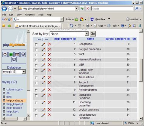 mysql phpmyadmin tools