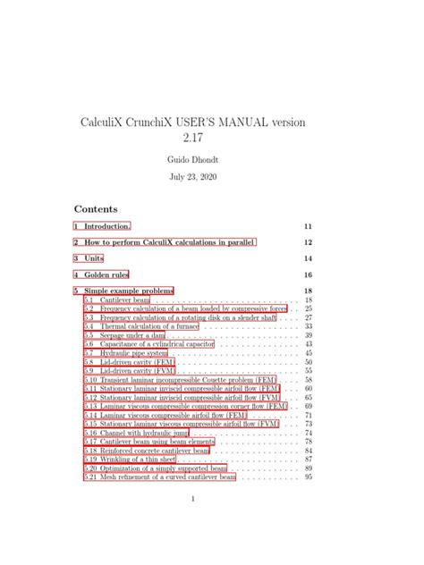 calculix crunchix user s manual version 2 17 guido dhondt july 23 2020 pdf