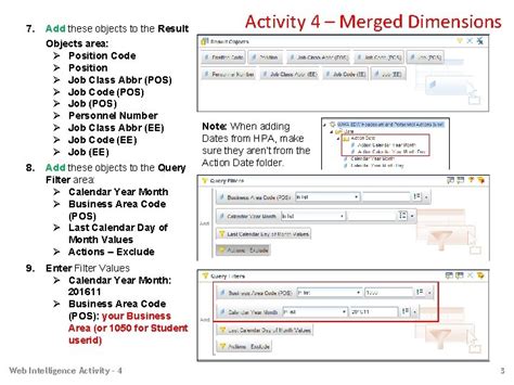 Enterprise Reporting Web Intelligence Activity 4 Merged Dimensions