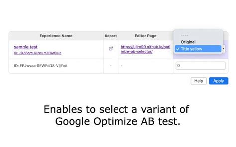 Google Optimize AB Selector para Google Chrome Extensão Download