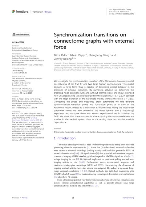 Pdf Synchronization Transitions On Connectome Graphs With External Force