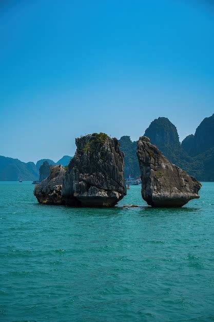 Premium Photo Hon Ga Choi Island Or Cock And Hen Fighting Cocks Island Located In Halong Bay
