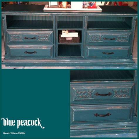 Sherwin Williams Color Of The Year Peacock Blue Vintage Dresser Turned
