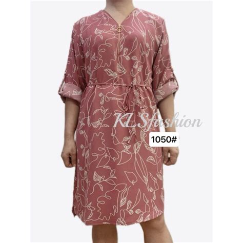 Bangkok Fashion Casual Floral Plus Size Dress 1050 Shopee Philippines