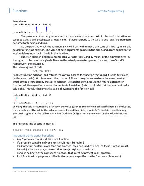 Itp Lecture 12 Functions In Cc Pdf Programming Languages