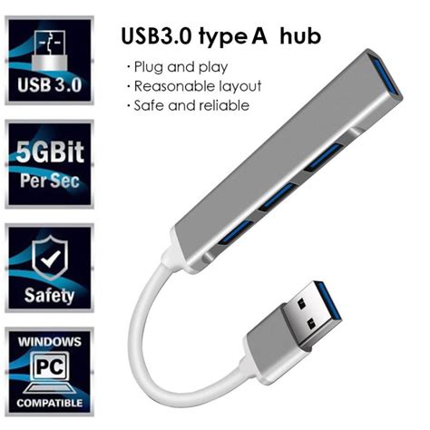 Jual USB Hub 4 Port USB 3 0 USB HUB Swicth 4port Ports Sambungan Kabel Adaptor Charger Batok Cas