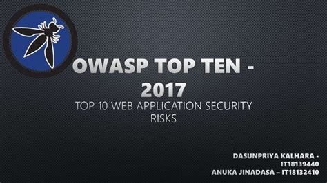Owasp Top Ten 2017 Ppt