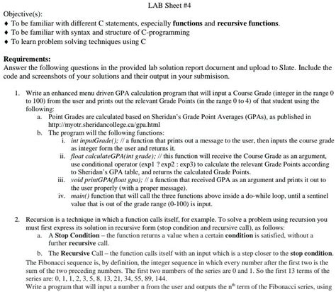 Lab Sheet 4 Objectives To Be Familiar With Different C Statements