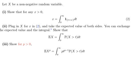 let x be a non negative random variable i show