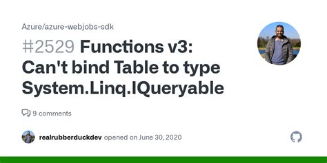 Functions V3 Cant Bind Table To Type Systemlinqiqueryable · Issue