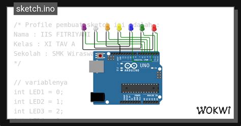 Running Led Delay 1 Detikiis Wokwi Esp32 Stm32 Arduino Simulator