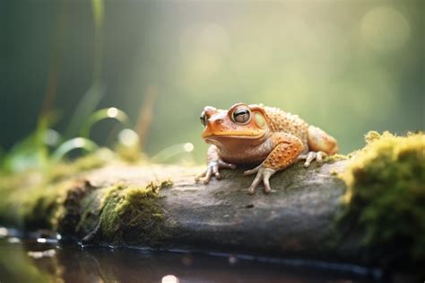 Premium Photo Toad On A Log In Sunlight