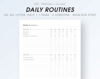 Daily Weekly Yearly Routine Planner Excel Template Excel Planner Tracker Spreadsheet Planner