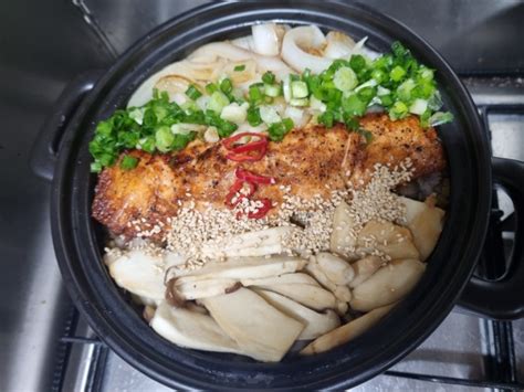 오늘의 요리 백패커 연어솥밥 도전♡
