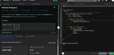 Gfg160 Geekstreak2025 160daysofcode Dsa Codingjourney Matrixrotation Yash Pandey