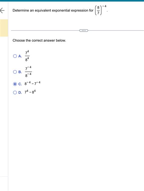 Solved Determine An Equivalent Exponential Expression For