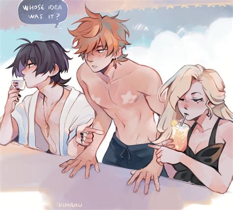 Scaramouche Tartaglia And Signora Genshin Impact Drawn By Ikimaru Danbooru