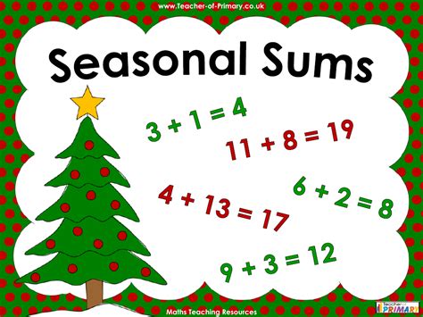 Seasonal Sums Powerpoint Maths Year