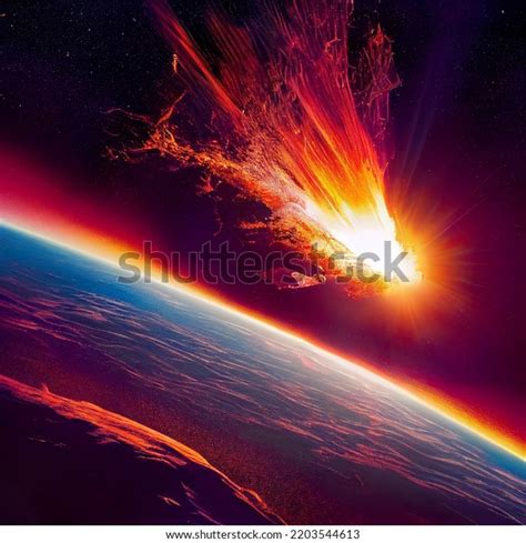 Fiery Meteorite Earths Atmosphere Digital Art Stock Illustration 2203544613 Shutterstock