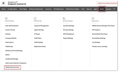 ManageEngine Endpoint Central SAML Integration