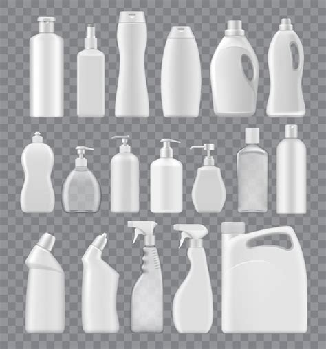 Cleanser Liquid Soap And Detergent Containers Mockup Vector Bottles White Plastic Tubes With