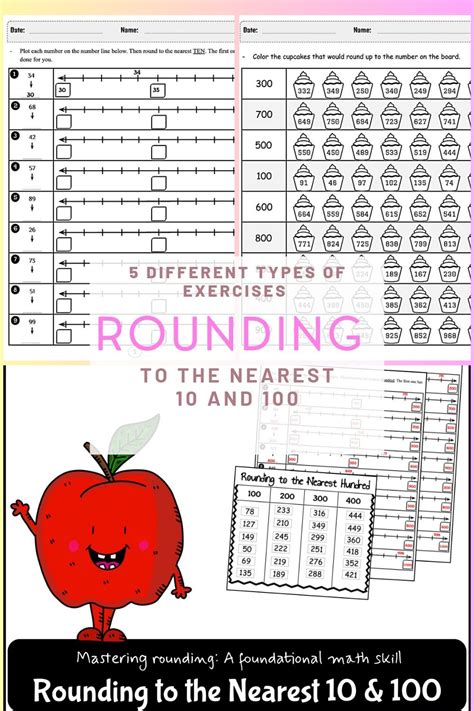 Rounding To The Nearest Ten And Hundred Worksheets Write Color Cut And Paste Rounding