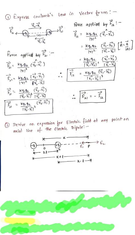most important derivations of physics class 12th hand written notes pdf physics facts note