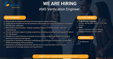 Amsverification Verificationengineer Jobopening Hiring Lyptus