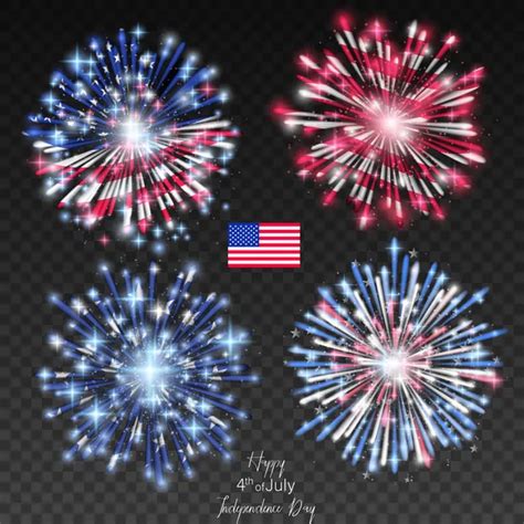 American Flag Fireworks Vector Art Stock Images Depositphotos