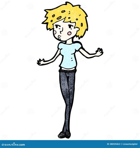 Blondes Modell Der Karikatur Vektor Abbildung Illustration Von