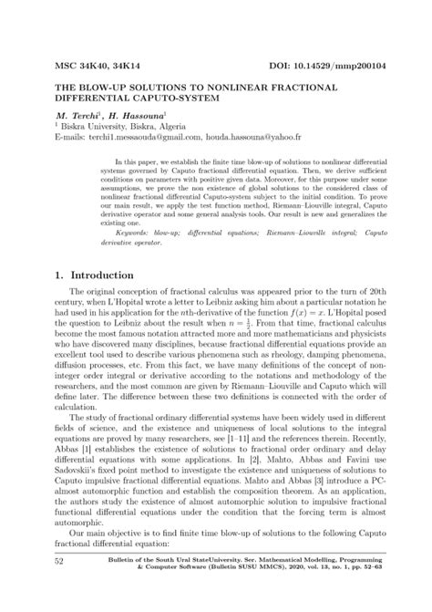 The Blow Up Solutions To Nonlinear Fractional Differential Caputo