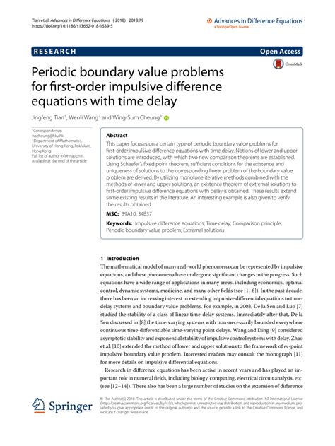 Pdf Periodic Boundary Value Problems For First Order Impulsive