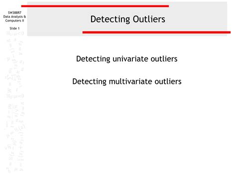 ppt detecting univariate and multivariate outliers in data analysis