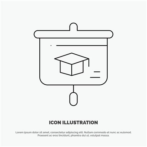 Chart Education Presentation School Line Icon Vector 18027464 Vector