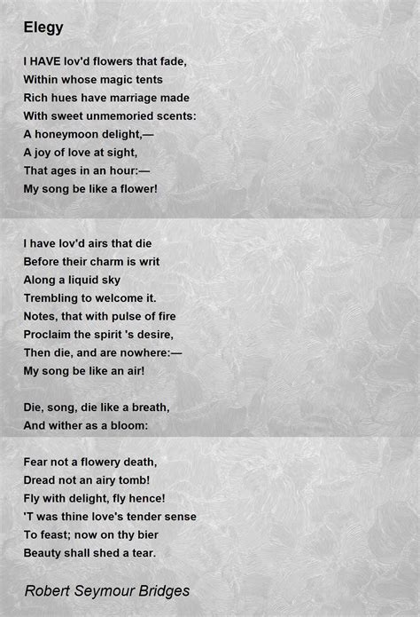 Elegy Poems Examples
