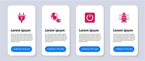 전기 타워 라인 전원 버튼 플러그가 있는 글로벌 에너지 행성 설정 및 비즈니스 인포 그래픽 템플릿 벡터 0명에 대한 스톡 벡터 아트 및 기타 이미지 Istock