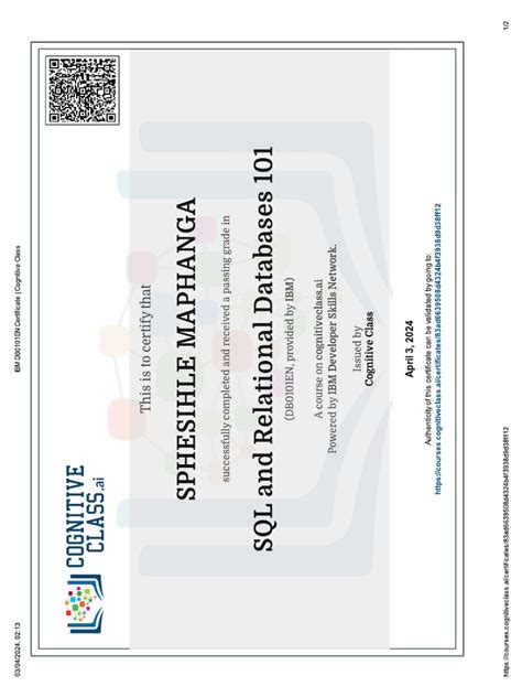 Database Certificate Pdf Database Certificate Pdf