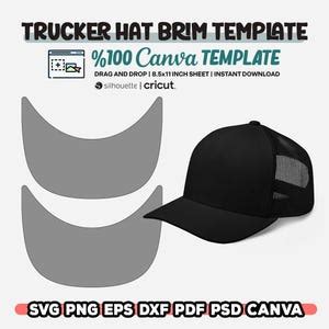 Hat Brim Template Svg Custom Design Template Editable Canva Hat Brim