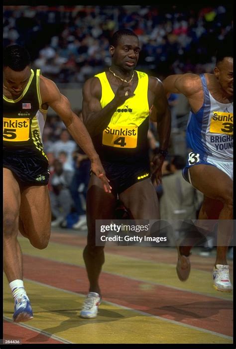 Andre Cason Coming In First Followed By Ben Johnson In The 50m Race